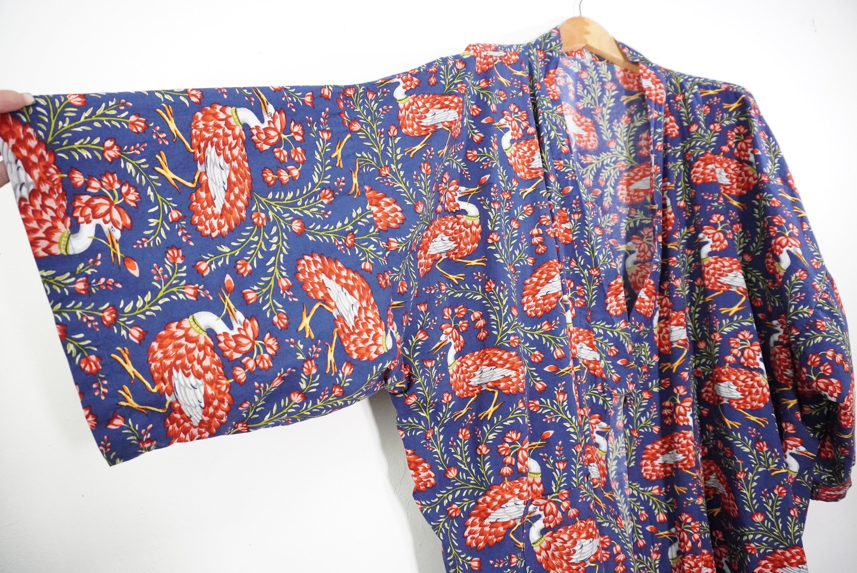 Japanese Kimono Robe Japanese Cotton Kimono Wing Sleeve - Etsy