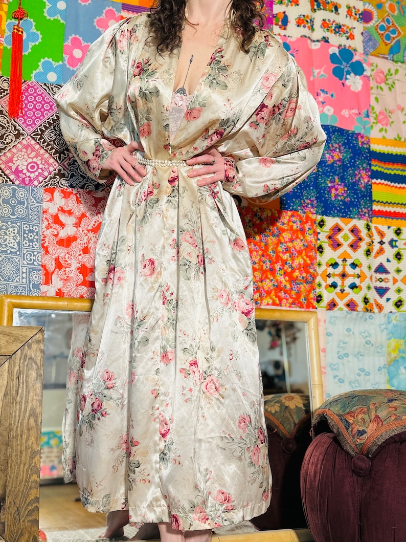 90s Christian Dior Nighty Floral Satin Nightgown Dior Nightgown Floral ...