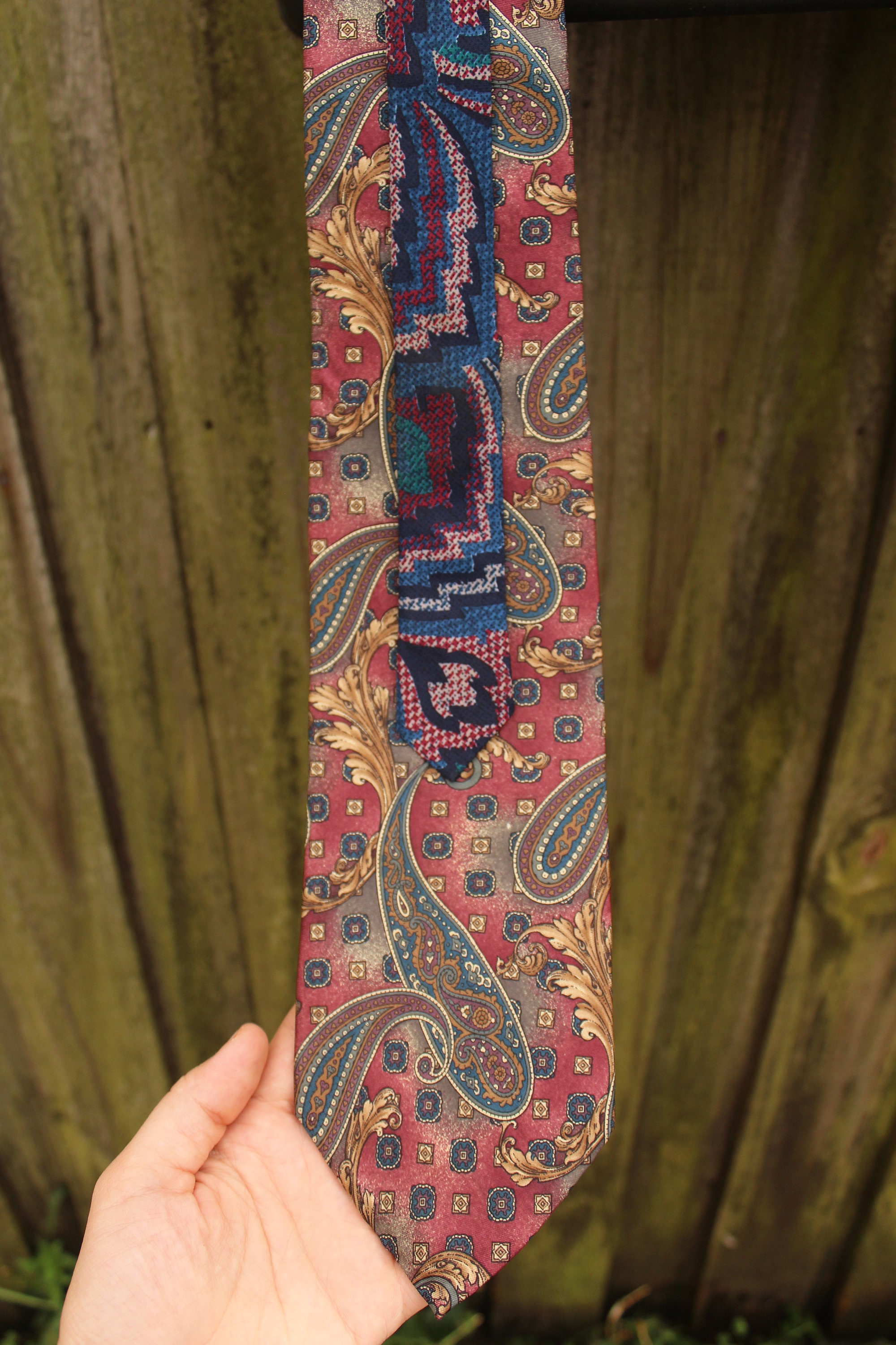 Reclaimed Trippy Tie Collar - Upcycled Mens Ties - Festival Pashmina ...