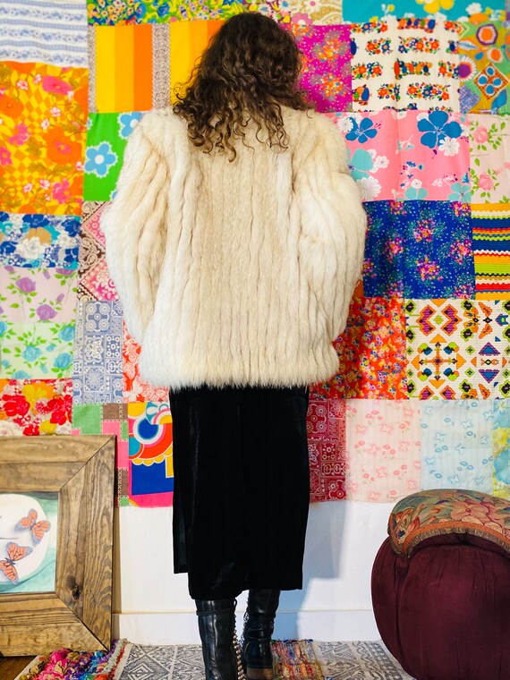 70s Blond Fox Fur Coat - Light Fox Coat - Vintage Fur… - Gem