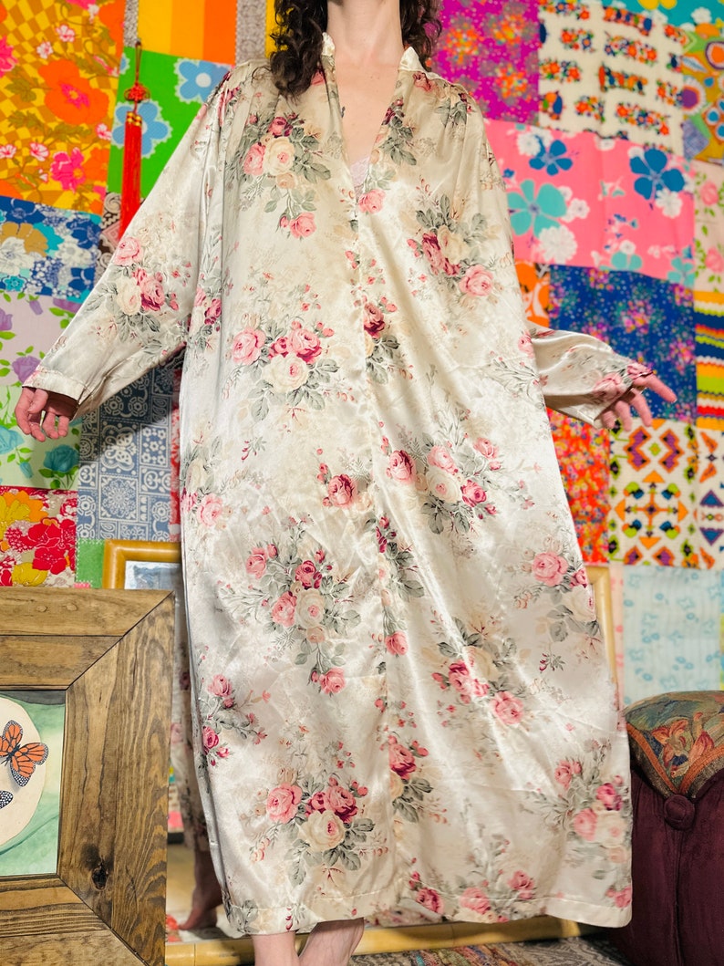 90s Christian Dior Nighty Floral Satin Nightgown Dior Nightgown Floral ...