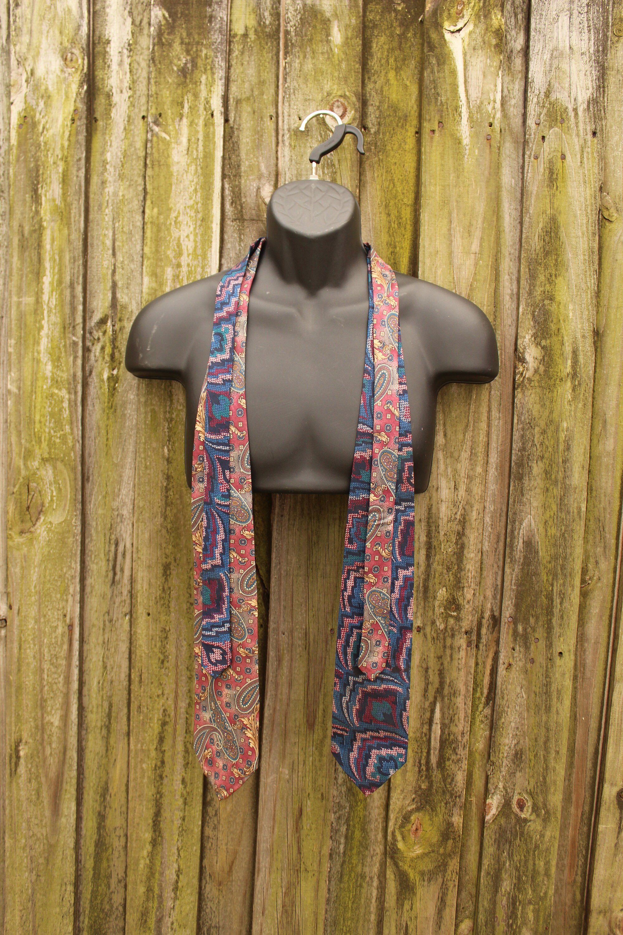 Reclaimed Trippy Tie Collar - Upcycled Mens Ties - Festival Pashmina ...