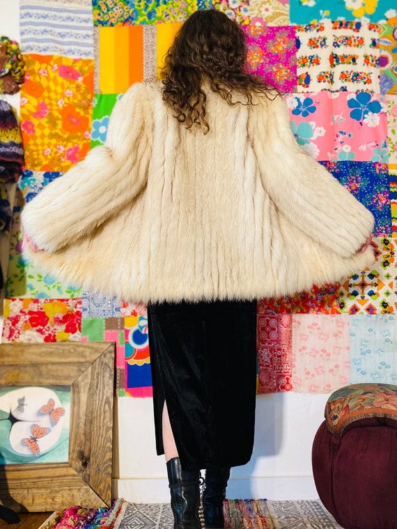 70s Blond Fox Fur Coat - Light Fox Coat - Vintage Fur… - Gem
