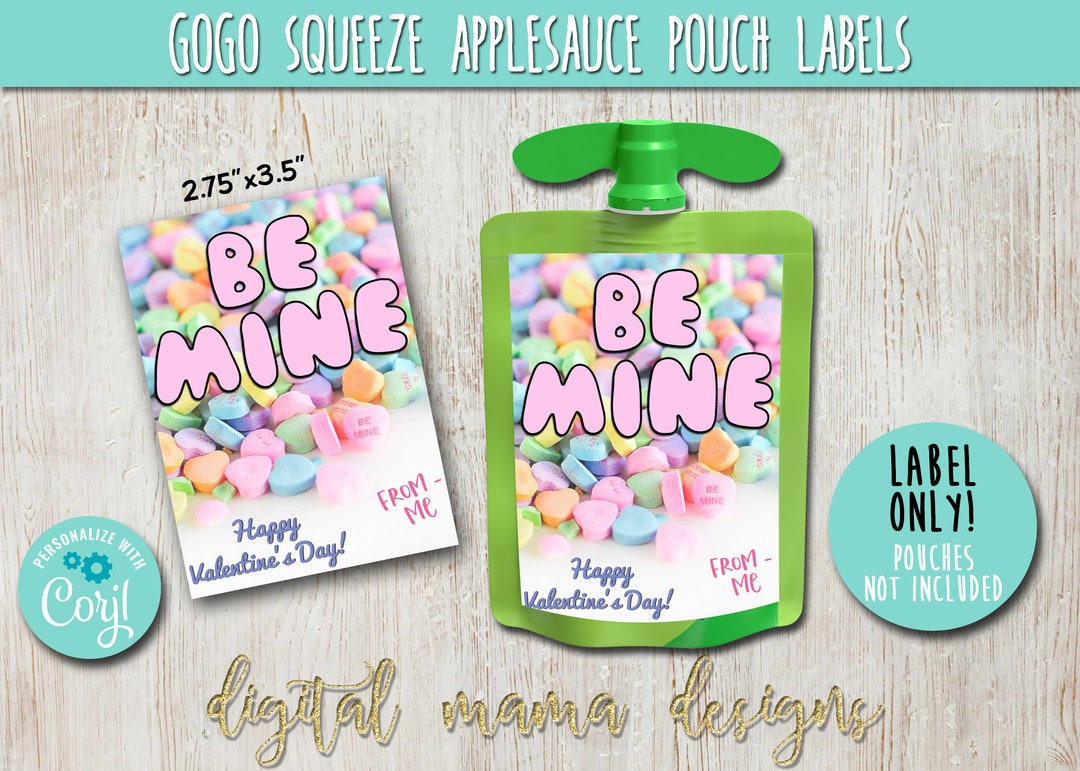 EDIT YOURSELF - PRINTABLE Valentine's Day Gogo Squeeze Applesauce Label ...