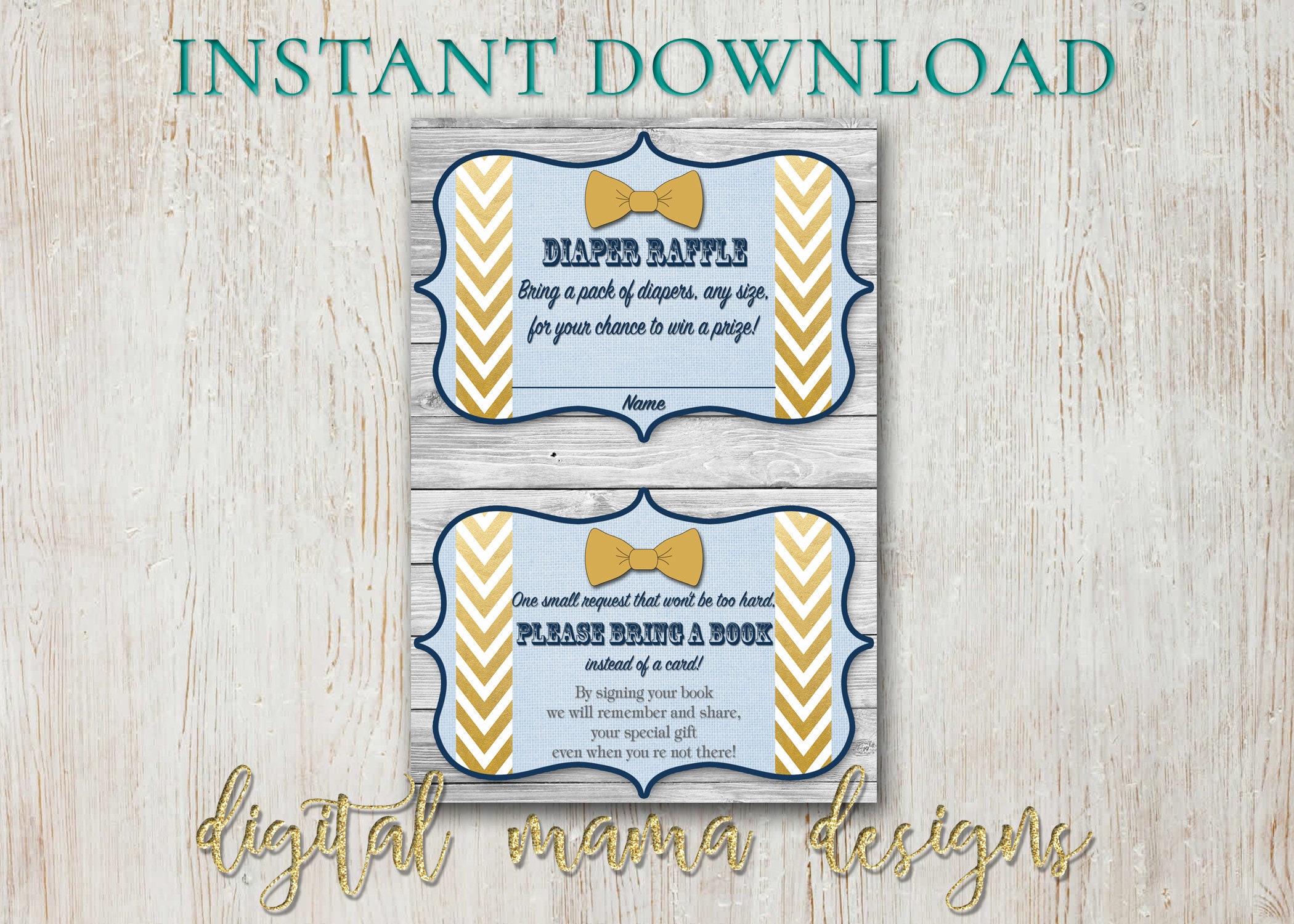 INSTANT DOWNLOAD Diaper Raffle Invitation Insert Book | Etsy