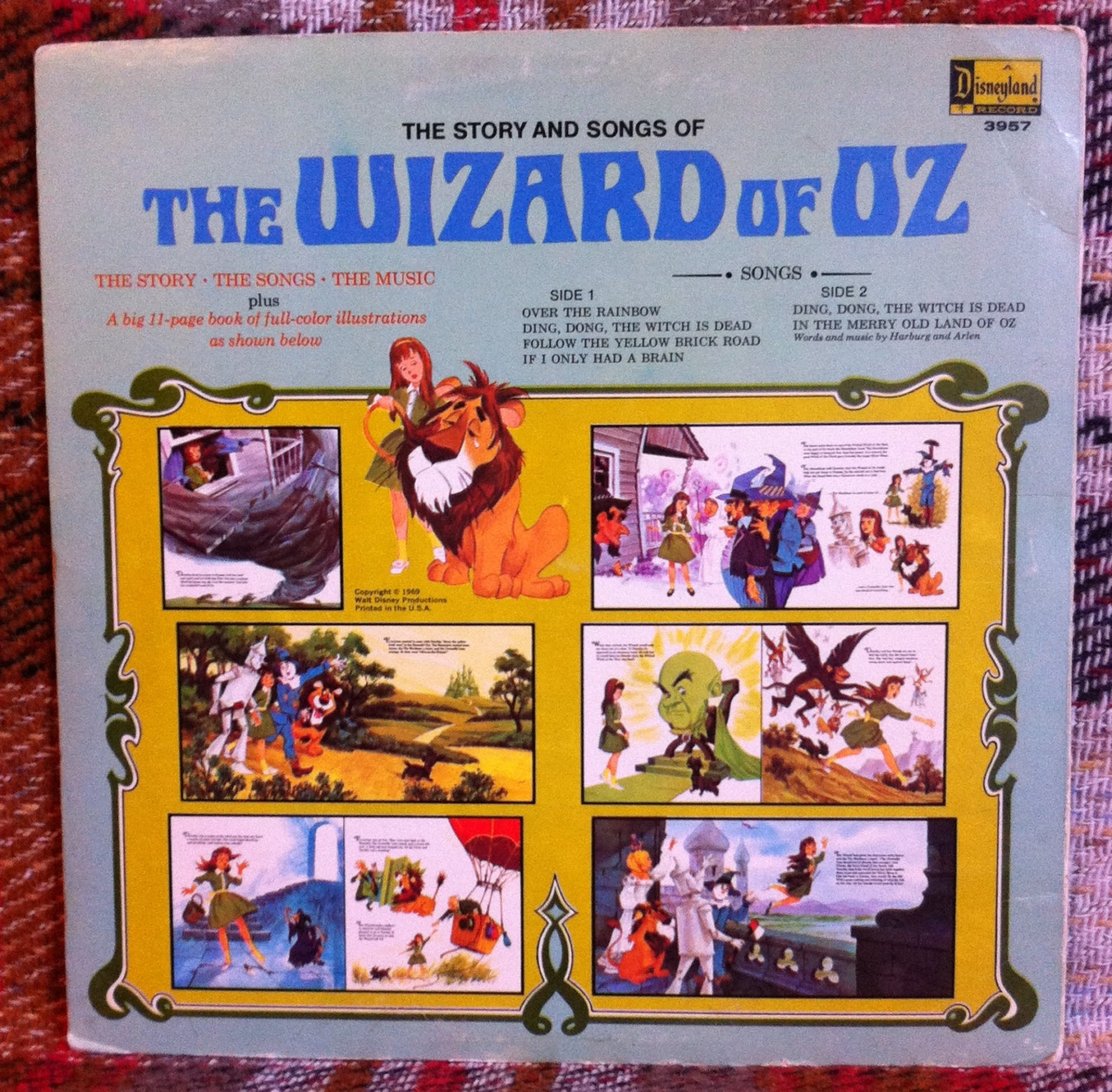 The Wizard of Oz Disneyland Records LP Storybook and Vinyl - Etsy