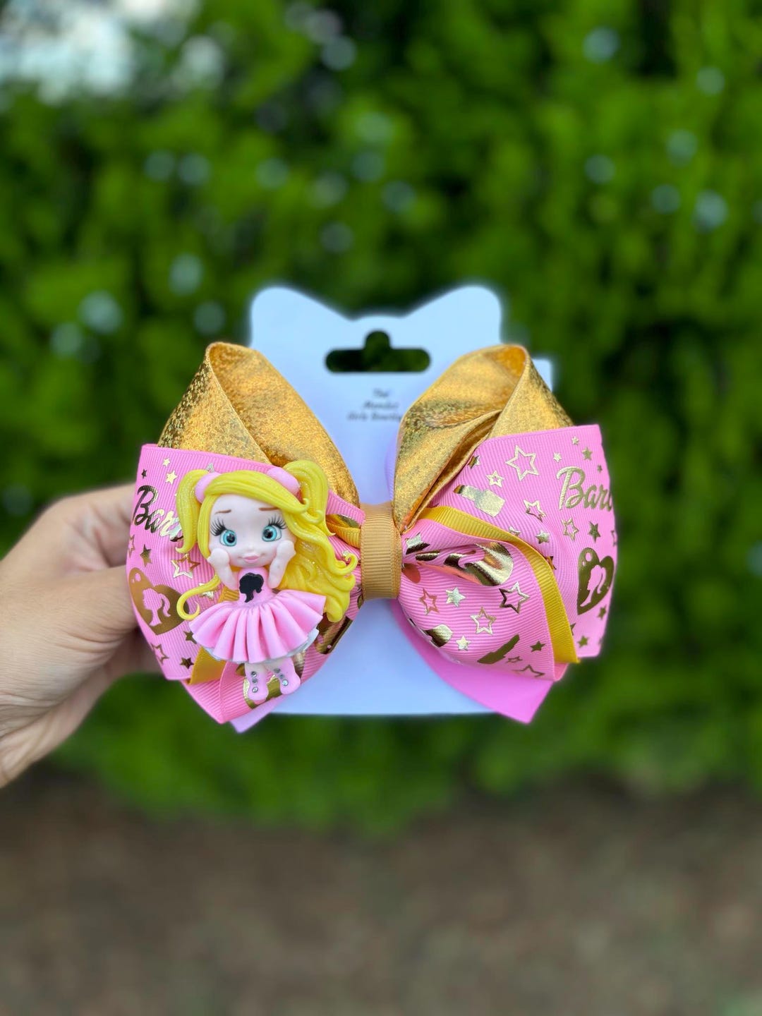 Character Bow, Pink Girl Bows,pink Bow, Barb, Doll Bow, Pinky, Hairbow ...