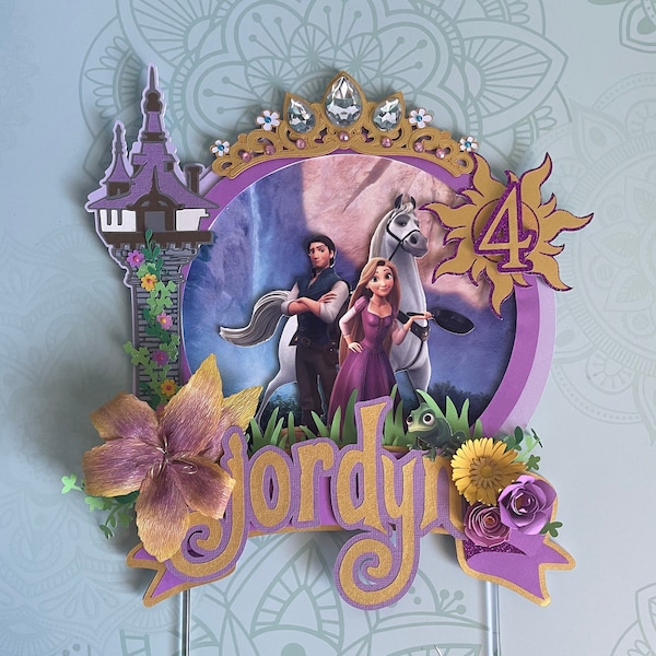 Tangled And Flynn Rider Cake Topper Etsy