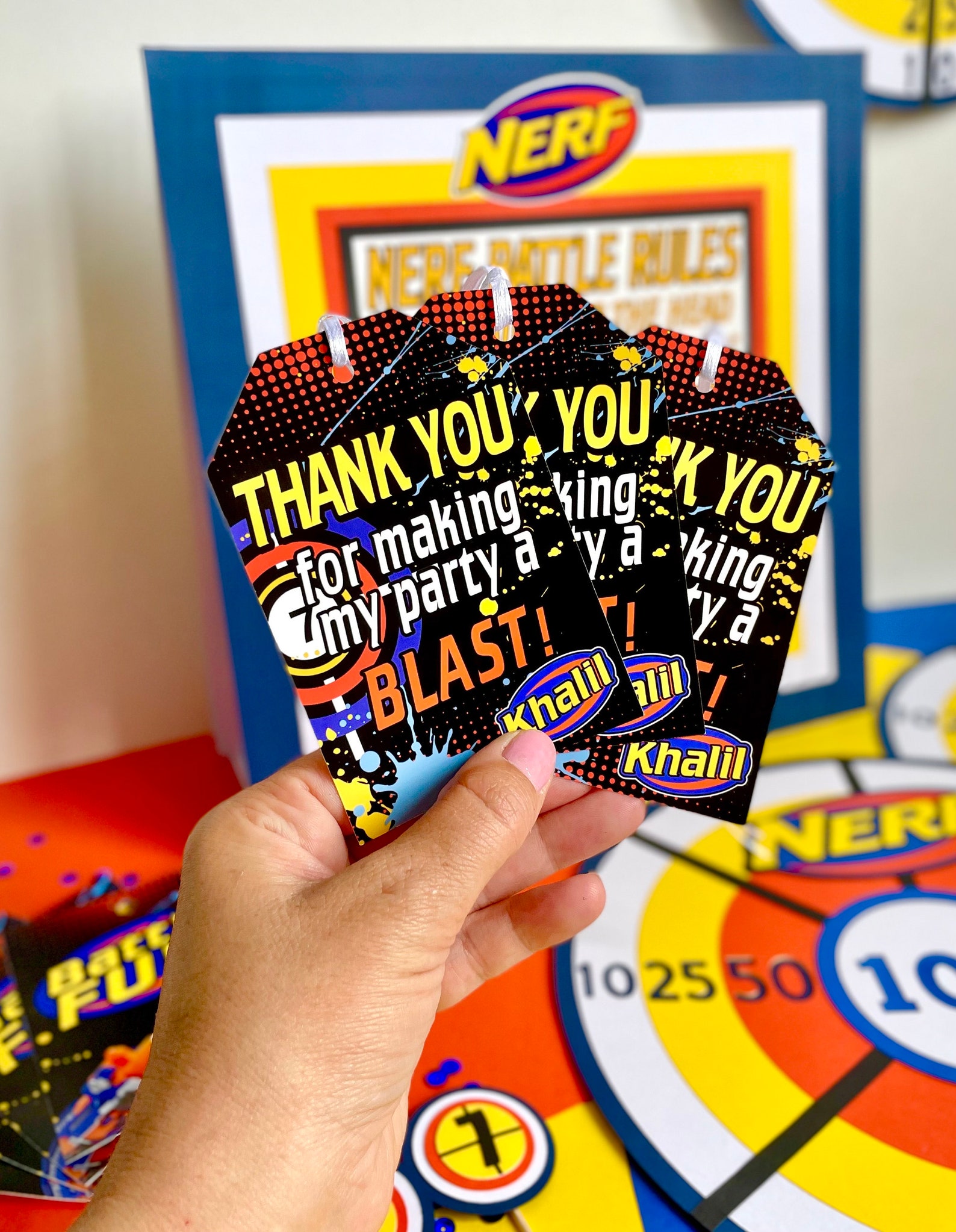 Nerf Targets/ Nerf Rules Sign/ Nerf Cupcake Toppers/ Nerf Thank You ...