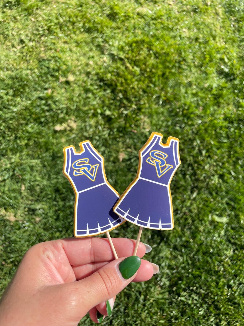 Cheer Cupcake Toppers: Custom Team Colors, Set of 12 - Etsy