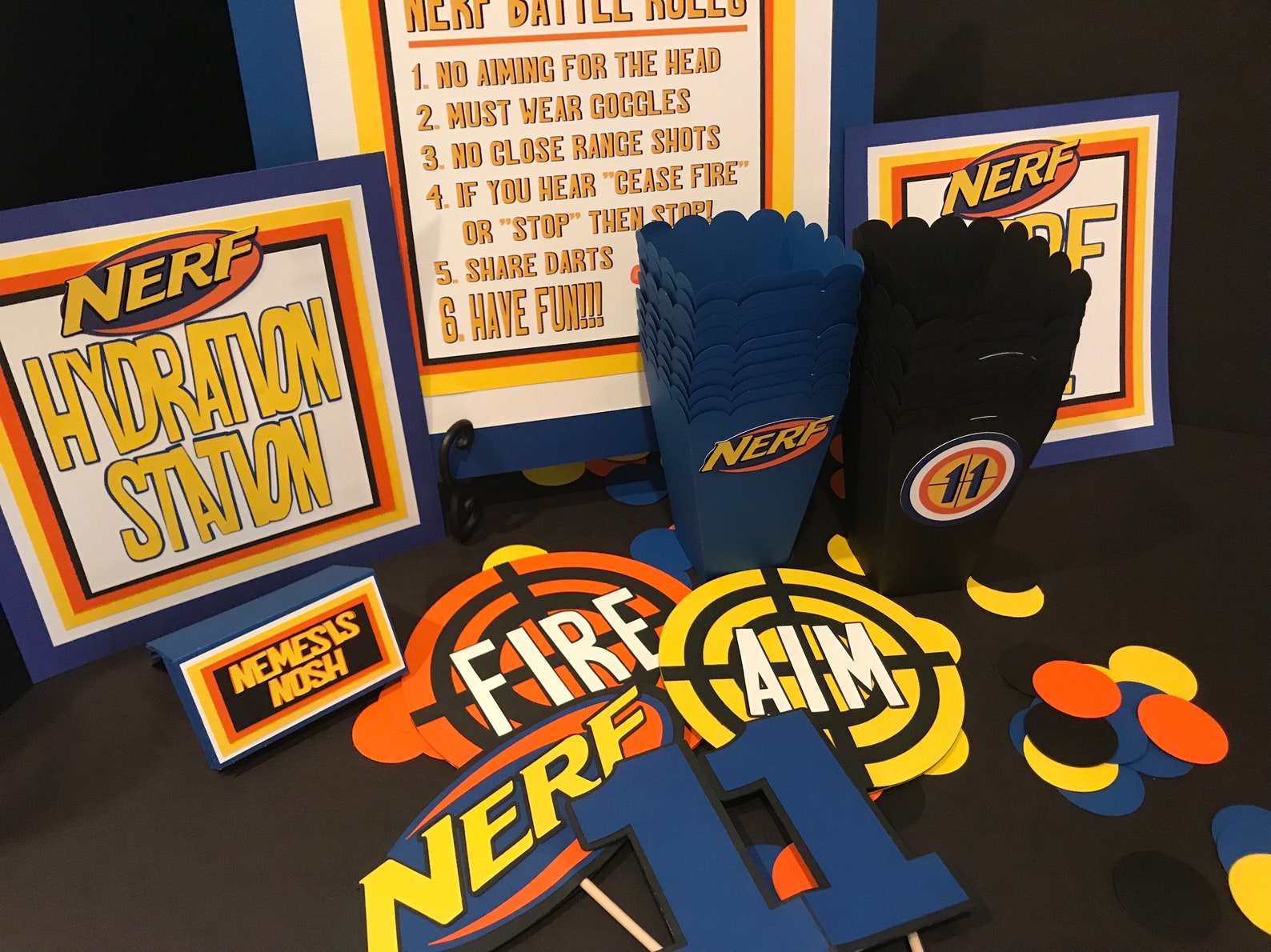 Nerf Targets Nerf Rules Sign Nerf Cupcake Toppers - Etsy