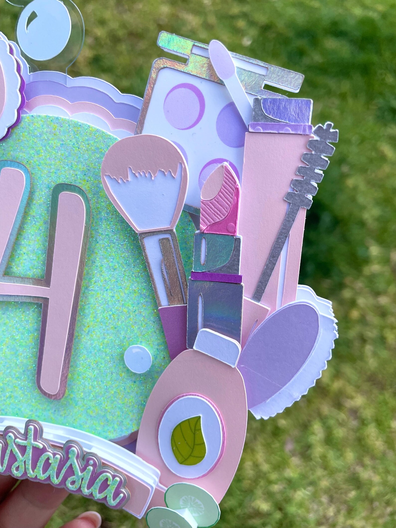 Makeup Theme Birthday Cake Topper: Spa Party Decoration - Etsy