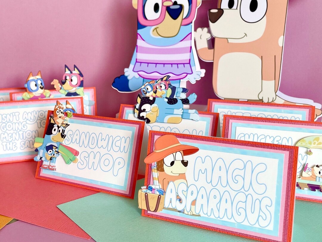 Bluey Table Food Tents/ Bluey Placecards - Etsy UK