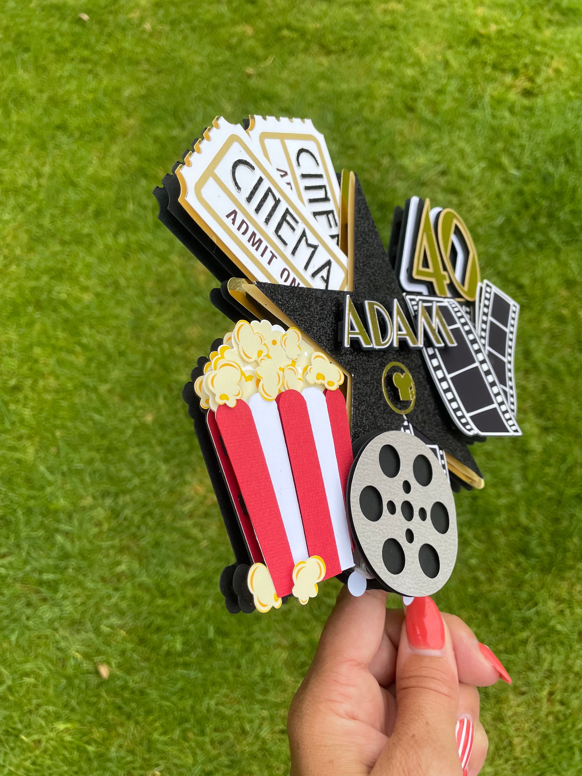 Movie Night Cake Topper: Hollywood Star, Cinema Theme, Light up Option ...
