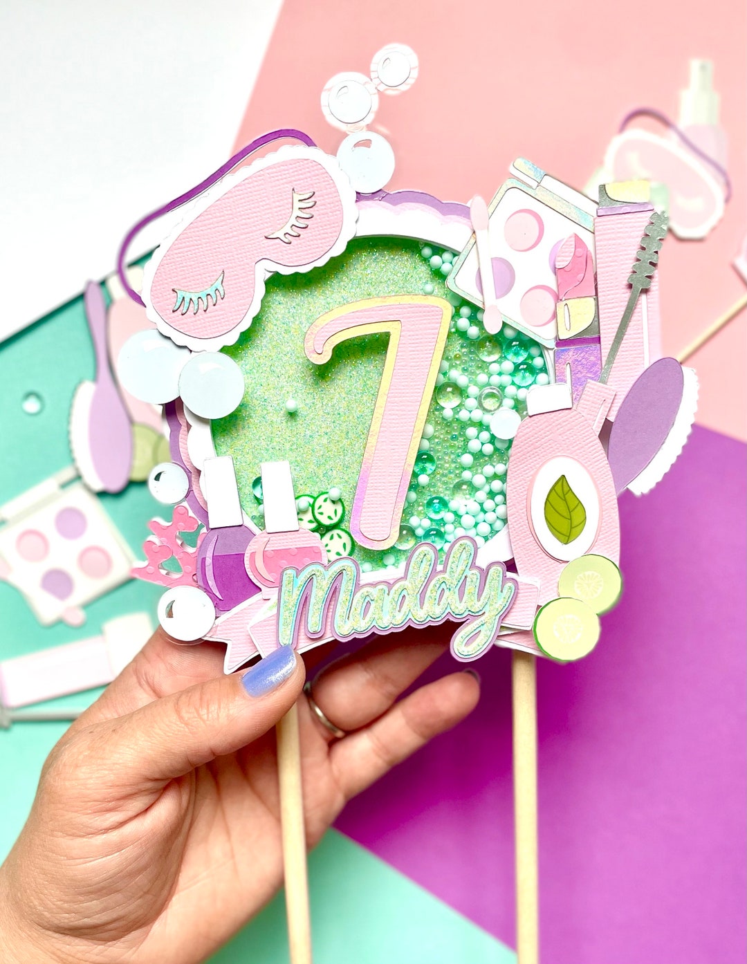 Make up Cake Topper/spa/pamper/make up Theme Birthday Cake Topper - Etsy