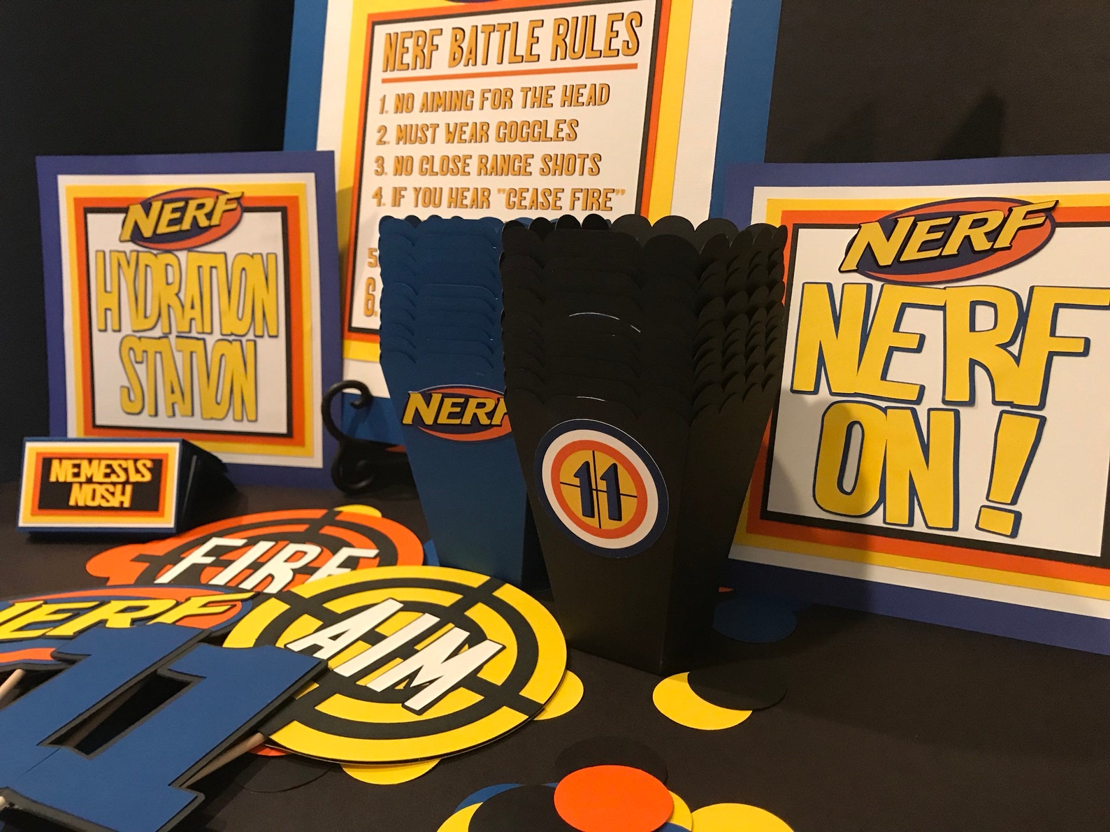 Nerf Targets Nerf Rules Sign Nerf Cupcake Toppers - Etsy