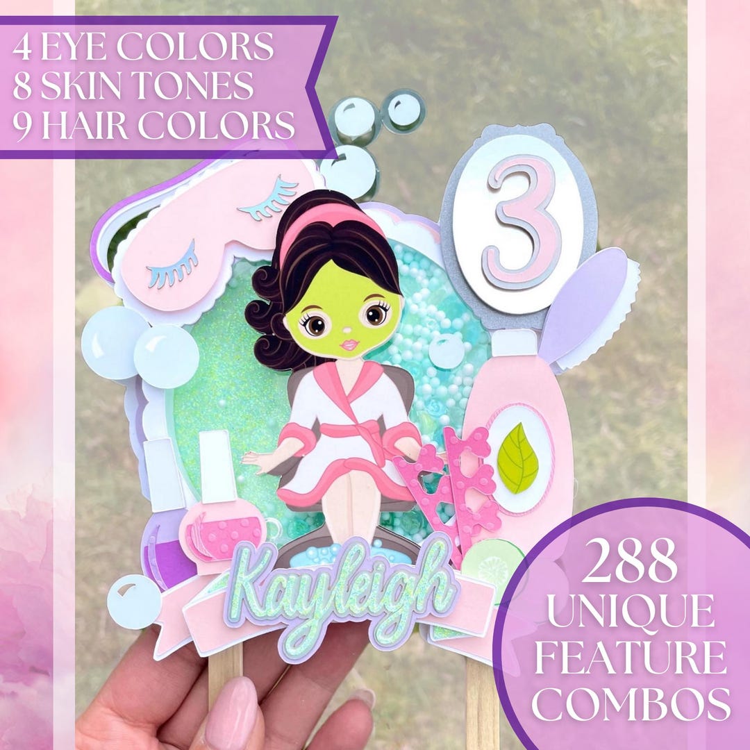 Spa/ Pamper/ Spa Theme Birthday Cake Topper - Etsy