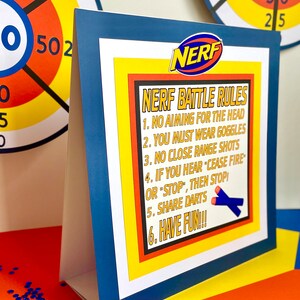 Nerf Targets/ Nerf Rules Sign/ Nerf Cupcake Toppers/ Nerf Thank You ...