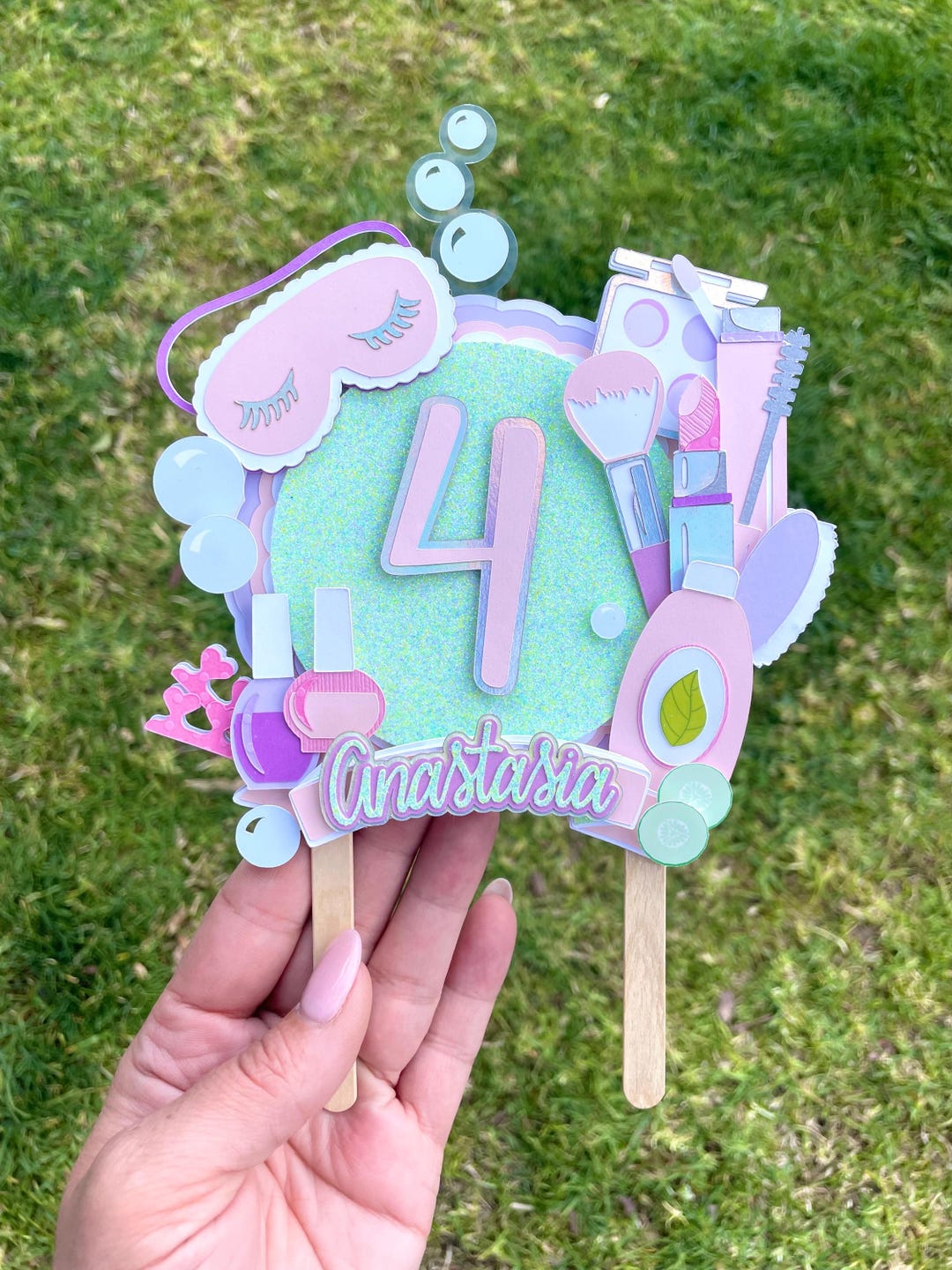 Make up Cake Topper/spa/pamper/make up Theme Birthday Cake Topper - Etsy