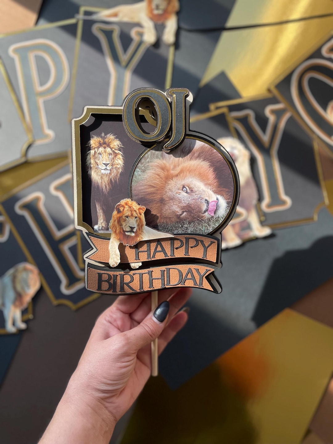 Lion Party Bundle/ Lion Cake Topper/lion Cupcake Toppers/ Lion Banner ...