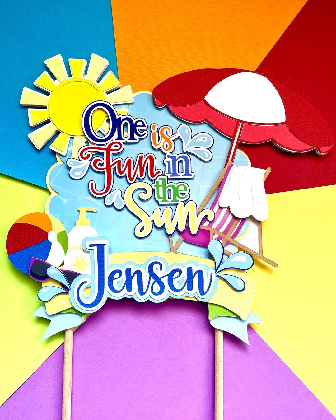 One is Fun in the Sun Cake Topper/ Birthday - Etsy