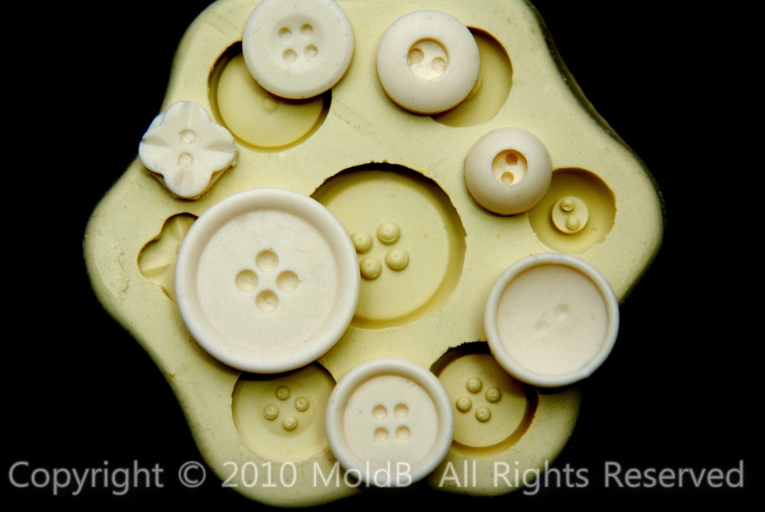 Silicone Mold Button #7 Casting Mold Candle, Raysin, Decoration ...