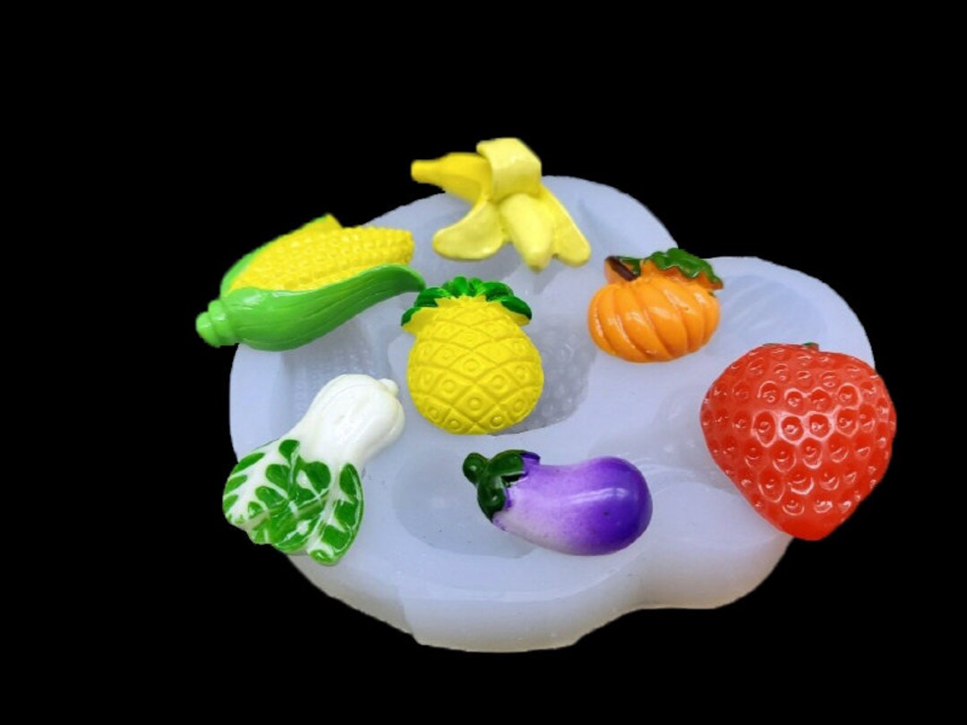 Silicone Mold Mini Fruit Deco Set Casting Mold Mini Fruit Deco Set ...