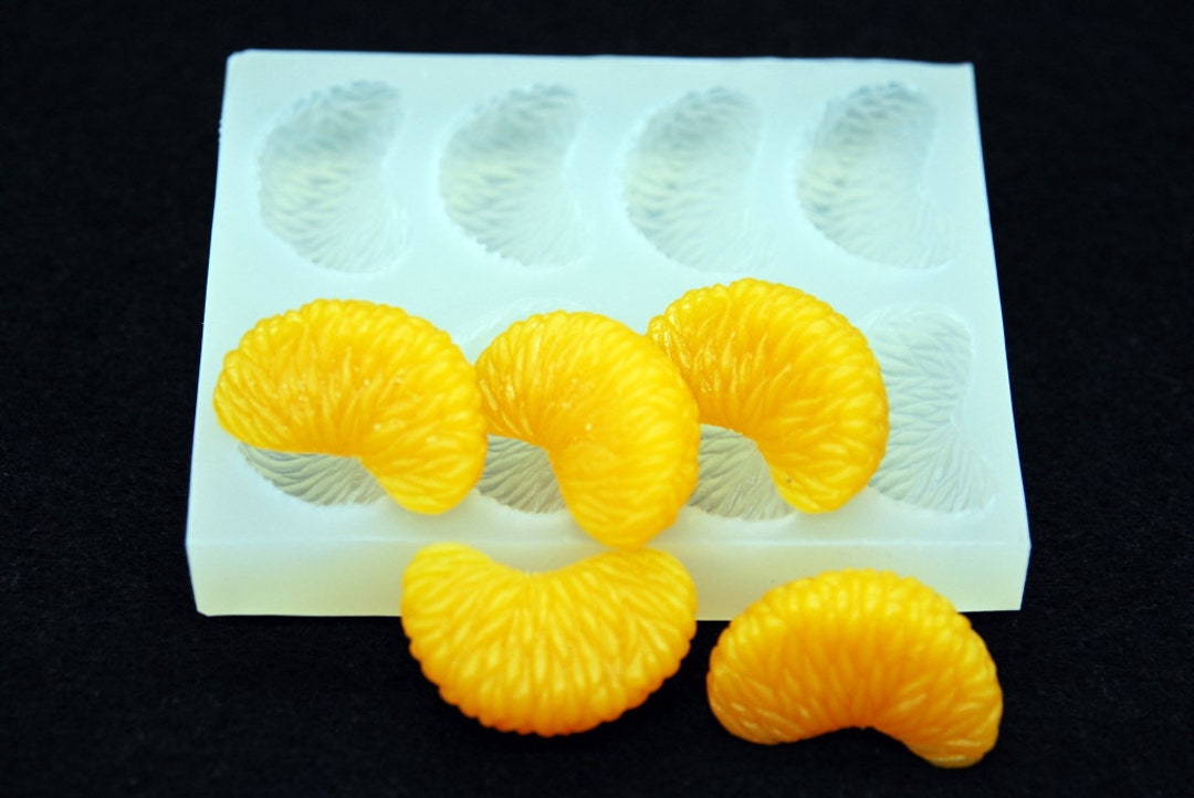 Tangerine 8pcs, Silicone Mold Sugarcraft Ornament Candle Soap Mould ...