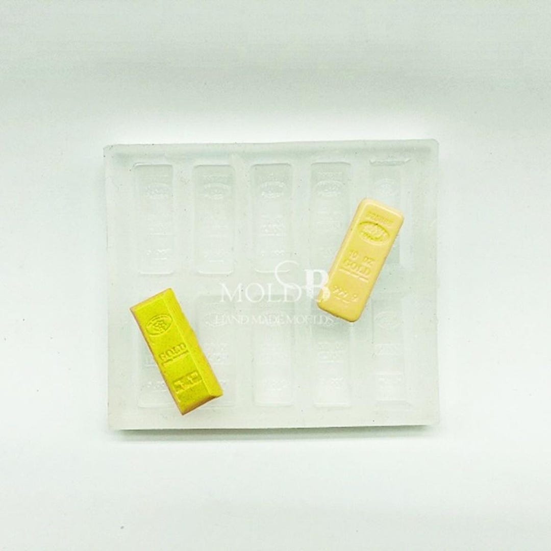 Silicone Mold 10 Mini Gold Bars Casting Mold Candle, Raysin, Decoration ...
