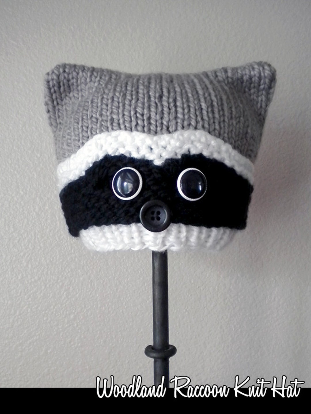 Woodland Raccoon Knit Hat Pattern - Etsy