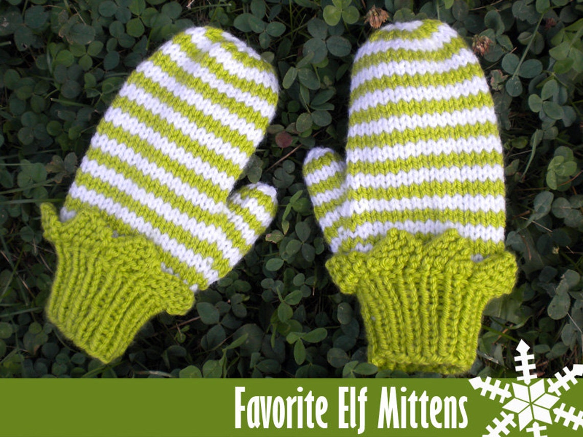 Favorite Elf Mittens for the Family Knitting Pattern - Etsy