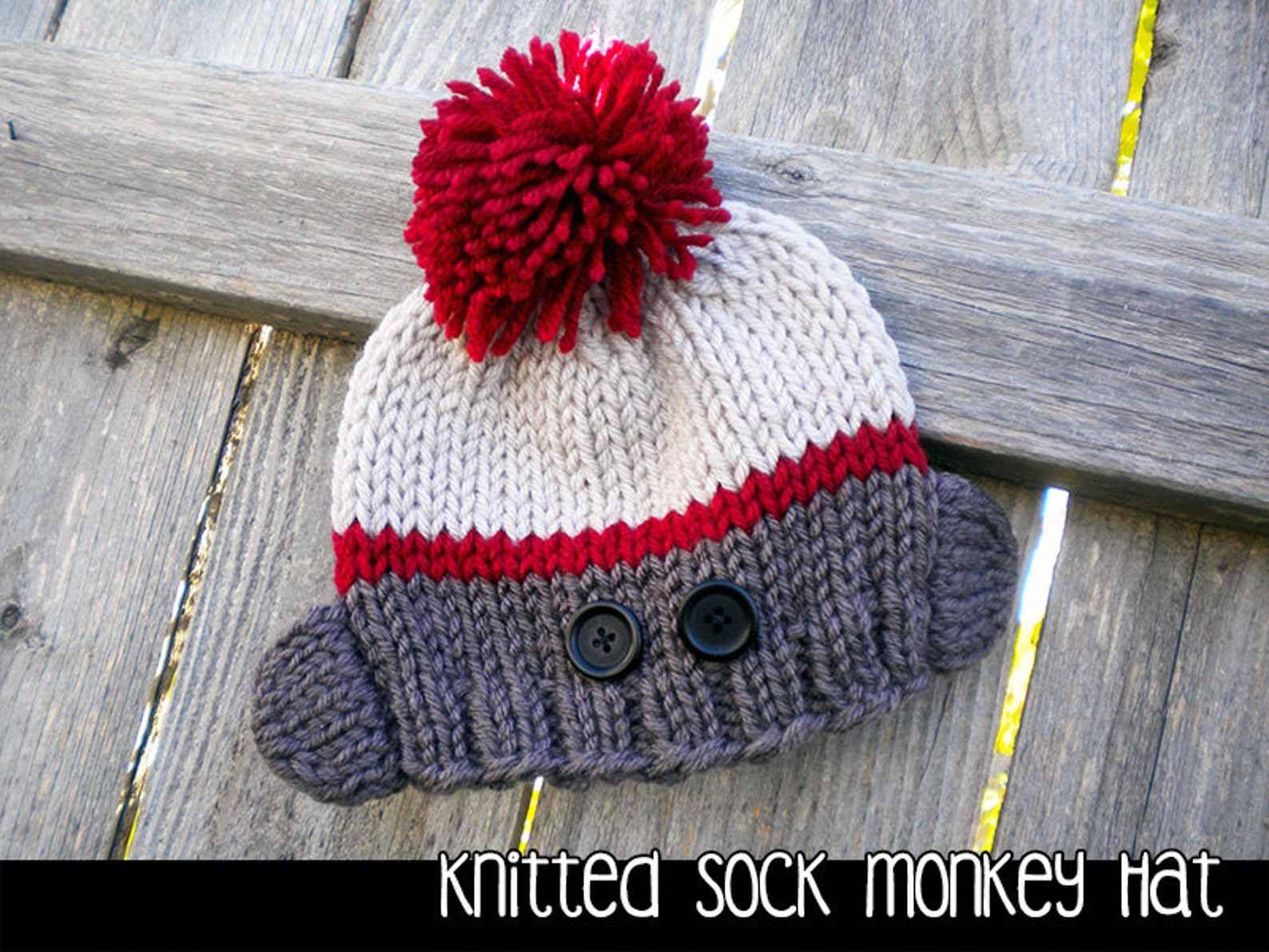 Knitted Sock Monkey Hat for the Family Knitting Pattern - Etsy Canada