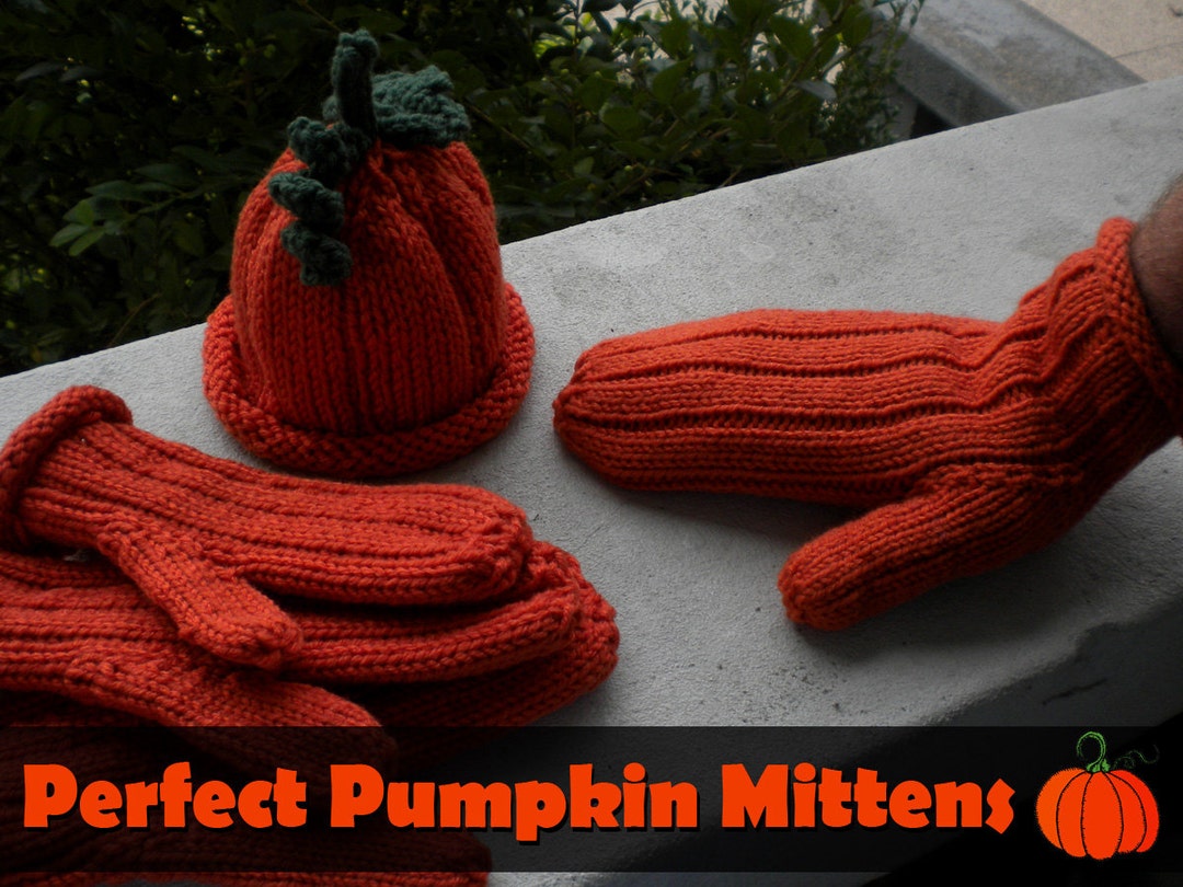 Perfect Pumpkin Mittens for the Family Knitting Pattern - Etsy