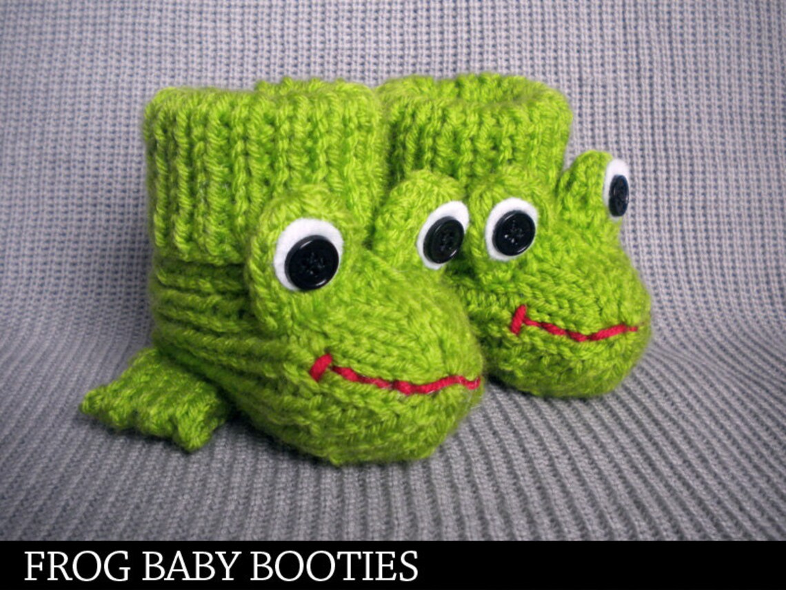 Frog Baby Booties Knitting Pattern - Etsy