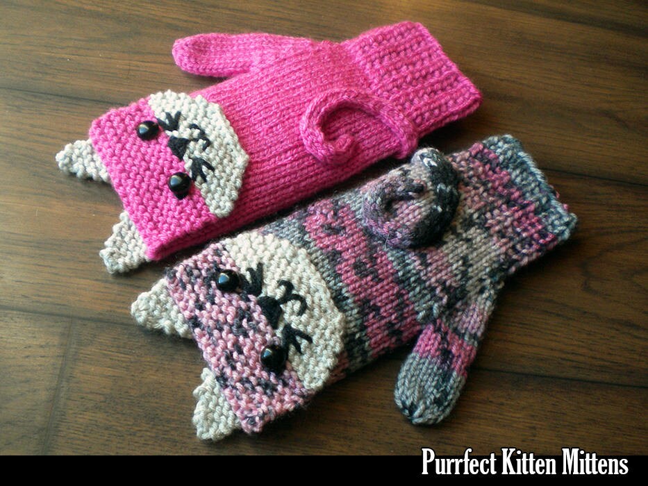 Purrfect Kitten Mittens for the Family Knitting Pattern | Etsy