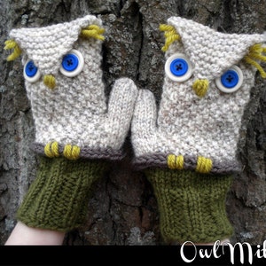 Owl Mittens for the Family Knitting Pattern - Etsy