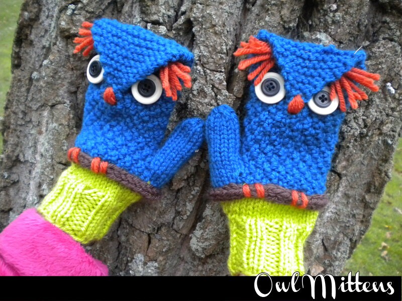 Owl Mittens for the Family Knitting Pattern - Etsy