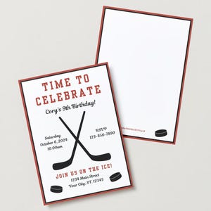 Slapshot Celebration Digital Invitation - Customizable Canva Template Printable - Etsy