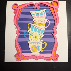 DIY Tea Party Shadow Box Art--3-dimensional Make-it-yourself Craft Kit ...