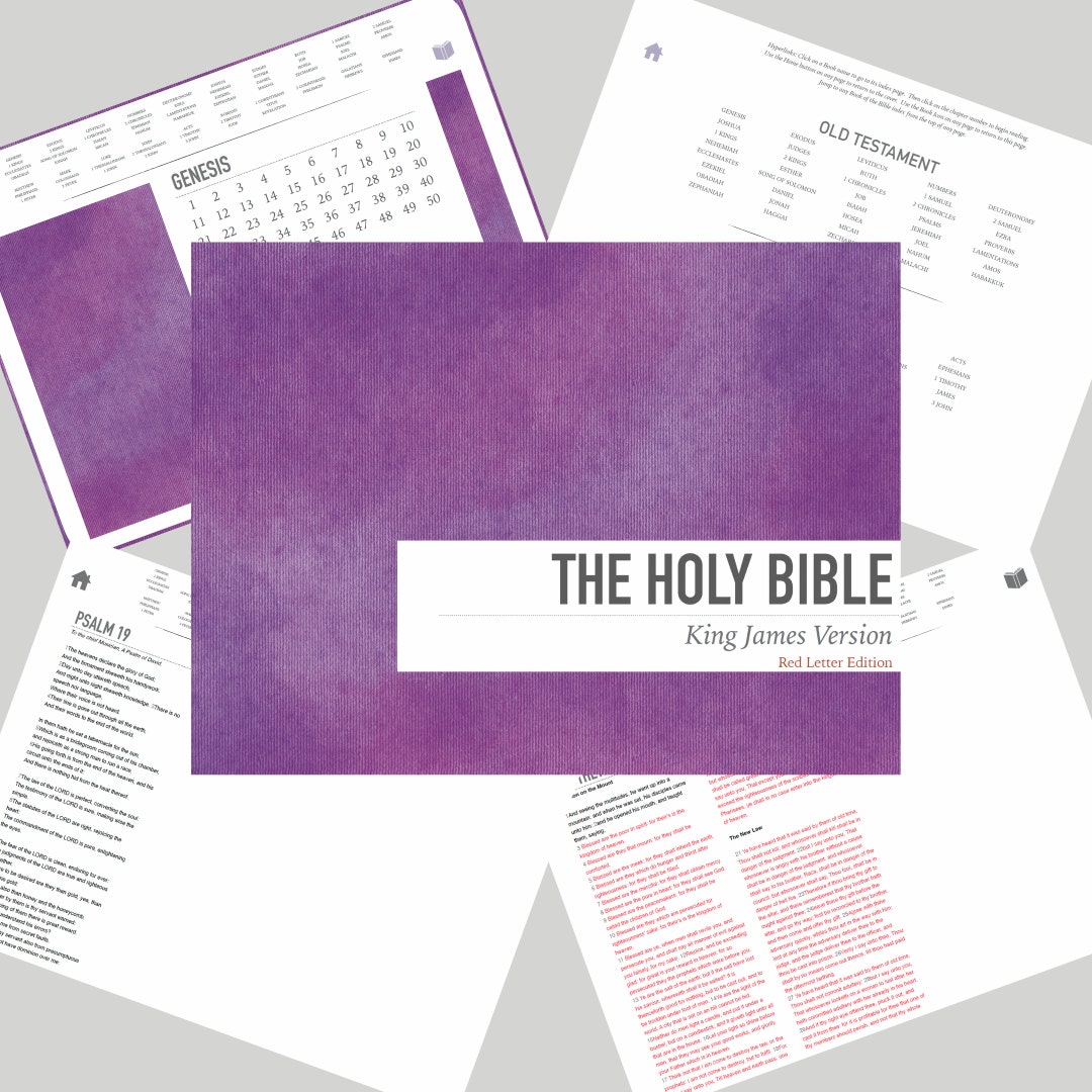 KJV Digital Journaling Bible Landscape Orientation, Purple King James ...