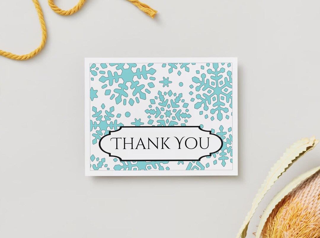 Frozen Flurry Physical Thank You Note Card Individual or Sets of 5, 15 ...