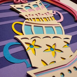 DIY Tea Party Shadow Box Art--3-dimensional Make-it-yourself Craft Kit ...