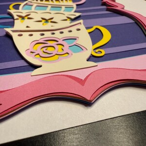 DIY Tea Party Shadow Box Art--3-dimensional Make-it-yourself Craft Kit ...