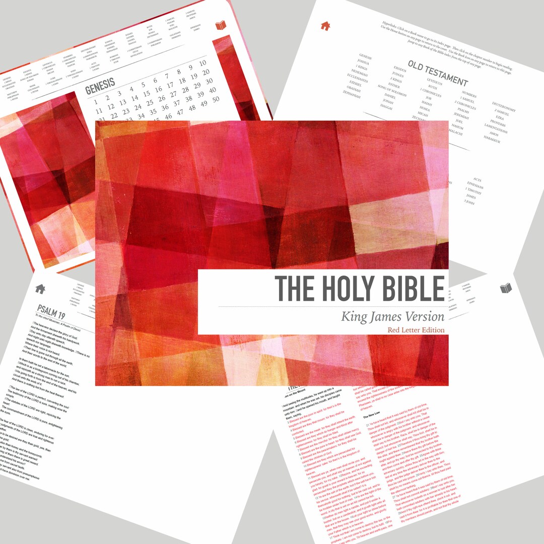 KJV Digital Journaling Bible Landscape Orientation, Red King James ...