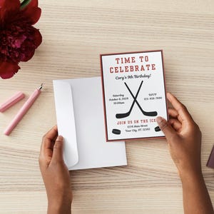 Slapshot Celebration Digital Invitation - Customizable Canva Template Printable - Etsy