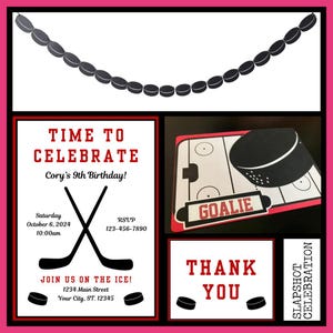 Slapshot Celebration Digital Invitation - Customizable Canva Template Printable - Etsy