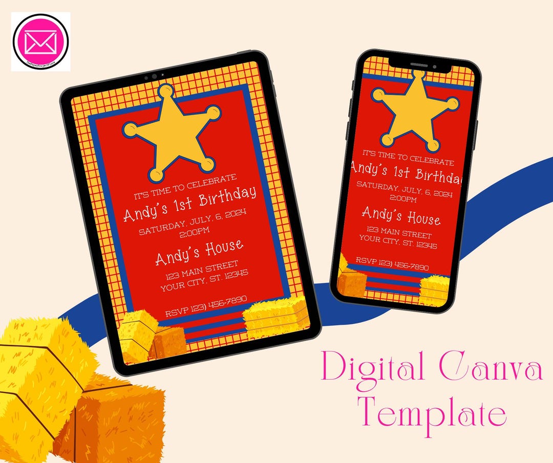 My Favorite Deputy Digital Invitation - Customizable Canva Template ...