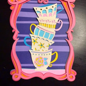 DIY Tea Party Shadow Box Art--3-dimensional Make-it-yourself Craft Kit ...