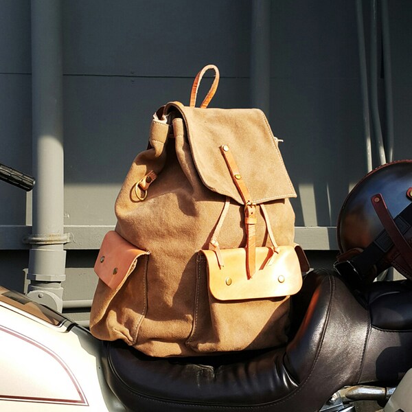 Canvas Backpack Men - Etsy