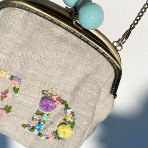 Custom Click Clack Purse Linen Floral Embroidery Kisslock - Etsy